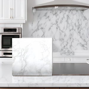 Ez Faux Decor Kitchen Peel and Stick Countertop Vinyl Wrap White Marble ...