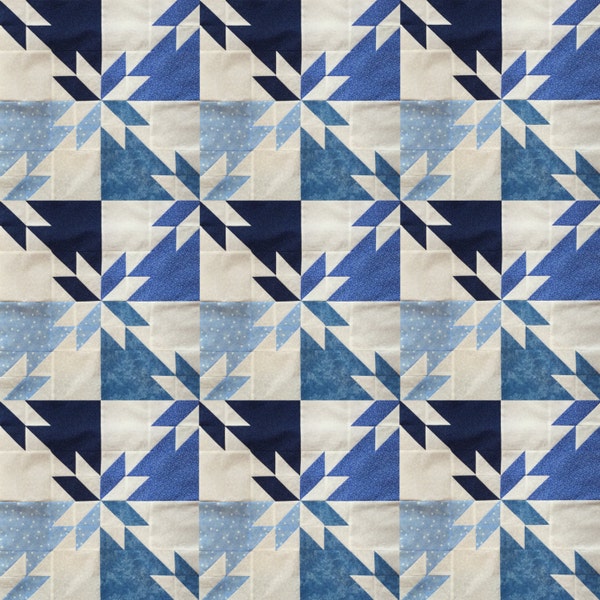 Blue Star Quilt - Etsy