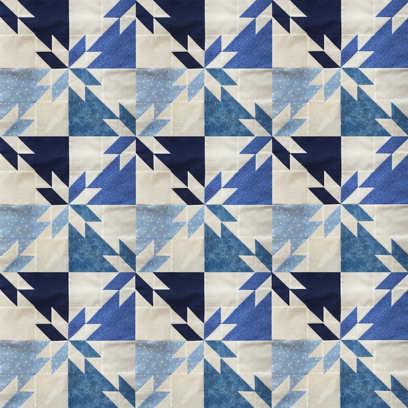 Blue Star Quilt - Etsy
