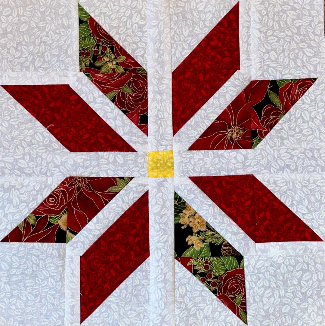 Beautiful 9 Poinsettia Stars Quilt Pre-cut Block Kits, L@@K!! - Etsy