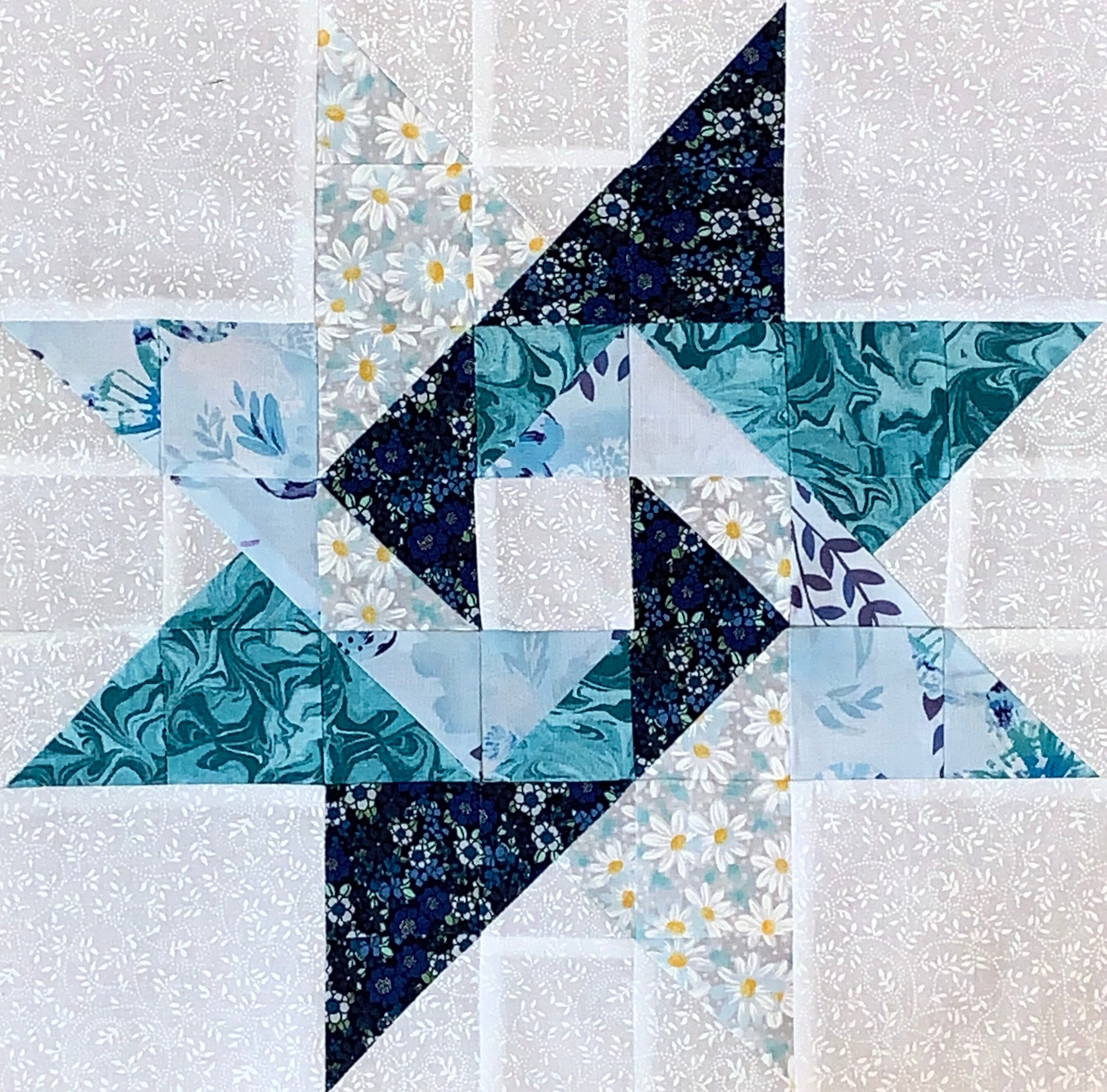 Beautiful 6 Teal Spinning Star Quilt Pre-cut Block Kits, LK - Etsy