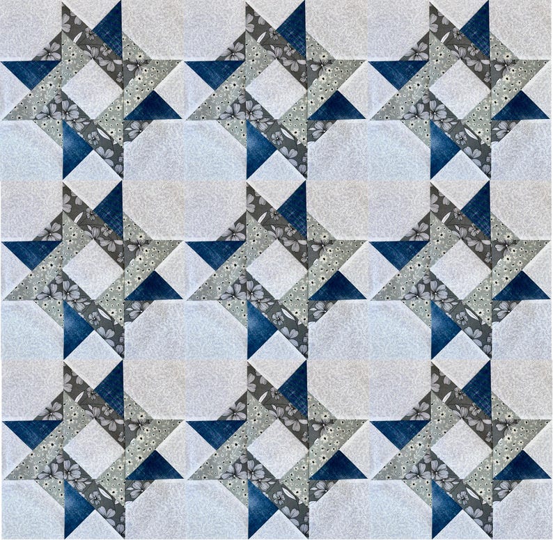 Beautiful 9- Entwined Stars Quilt Pre-cut Block Kits, L@@K!! - Etsy