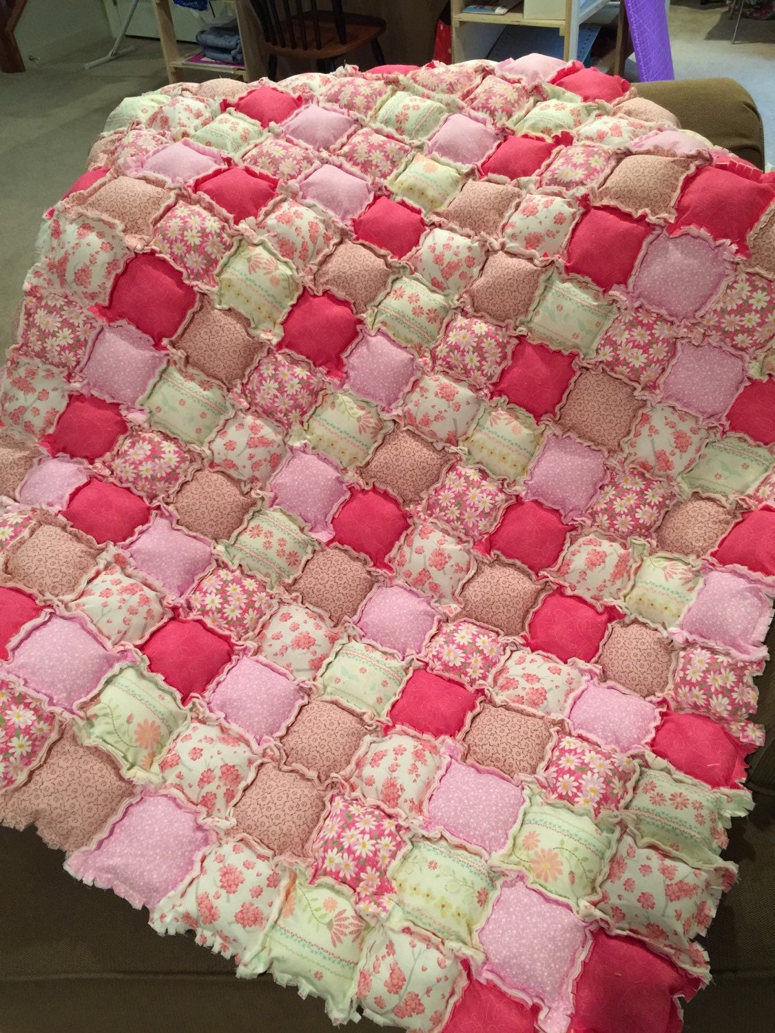Beautiful Baby / Toddler Girl Puffy Rag Quilt KITS, Handmade by Shea L ...