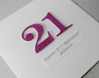 Handmade 21st birthday card personalized can be any age or | Etsy