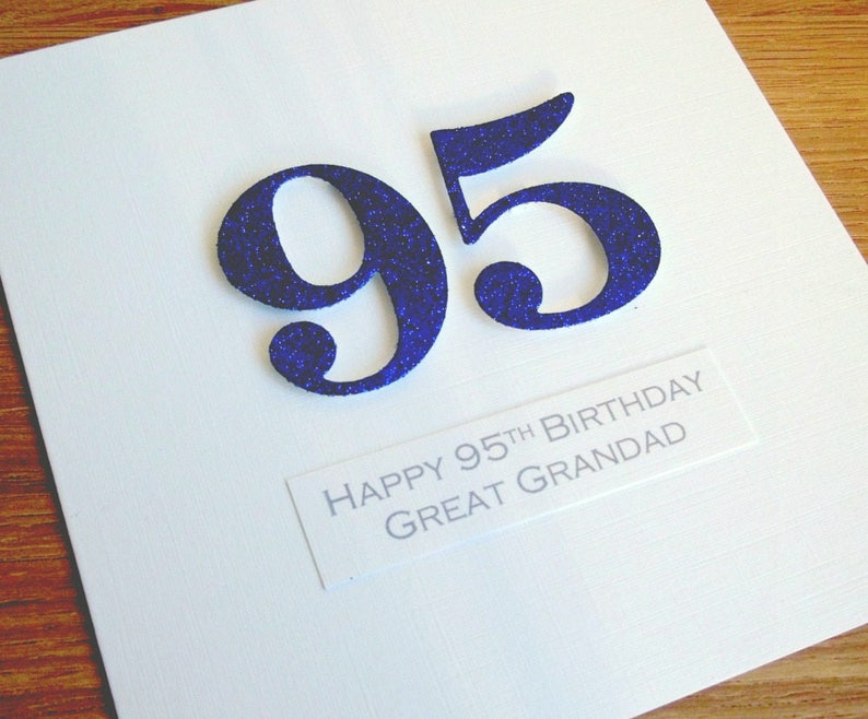 Handmade 95th Birthday Card, Personalized, Can Be Any Age or Colour ...