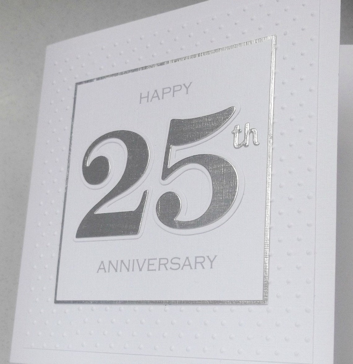 Handmade 25th Silver Wedding Anniversary Card Congratulations - Etsy