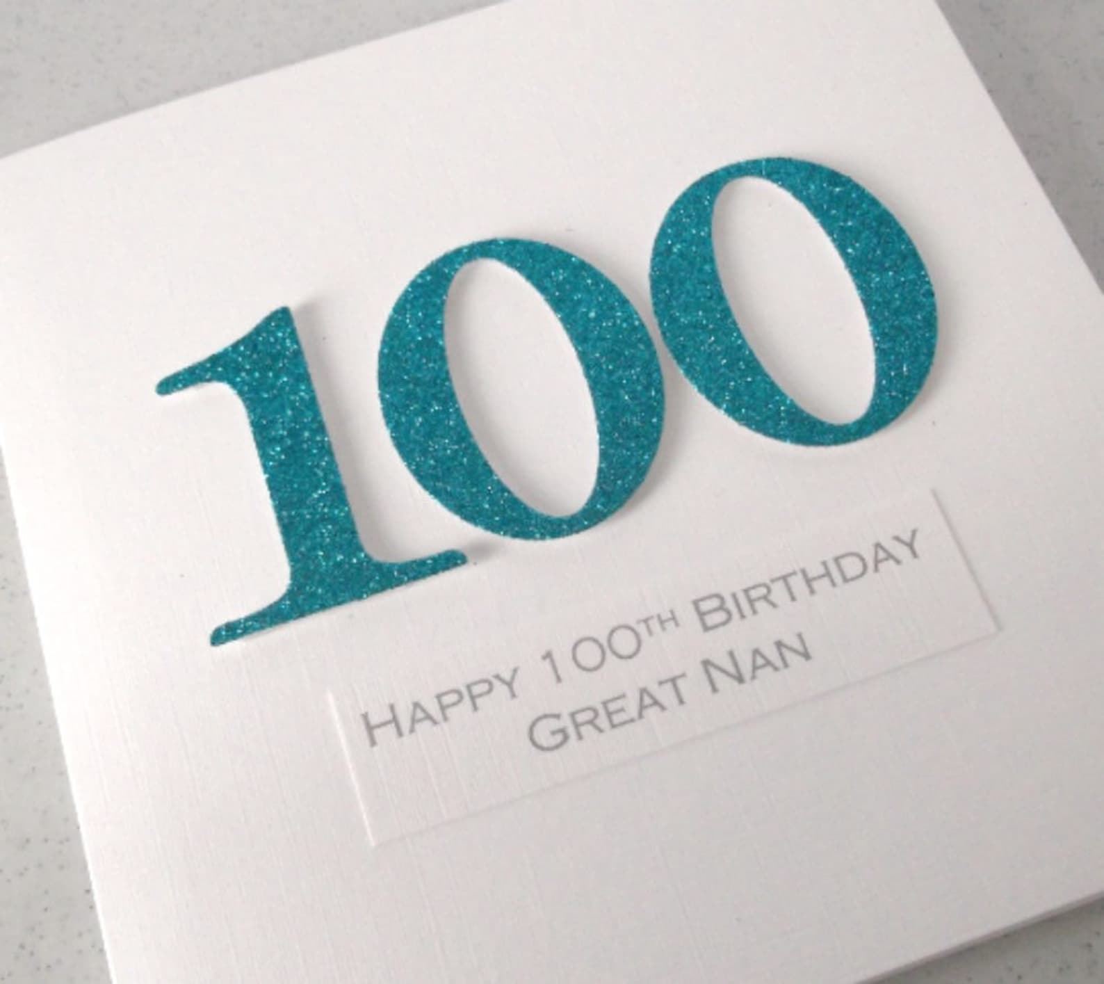Handmade 100th Birthday Card, Personalized, Can Be Any Age or Colour ...