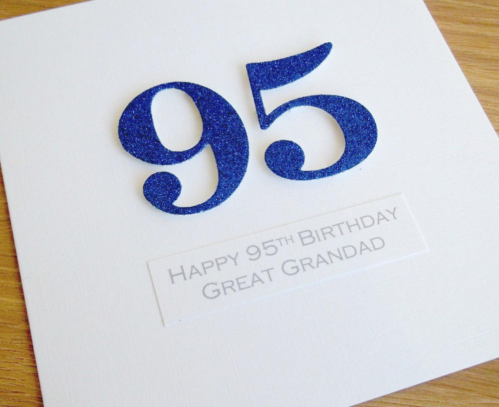 Handmade 95th Birthday Card, Personalized, Can Be Any Age or Colour ...