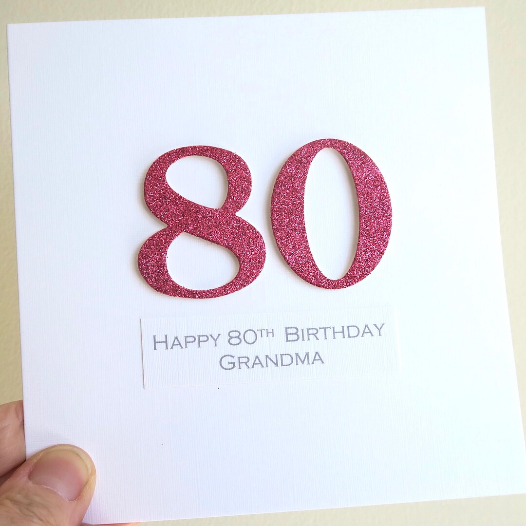 SALE 50% OFF Handmade 80th Birthday Card, Personalized - Etsy UK