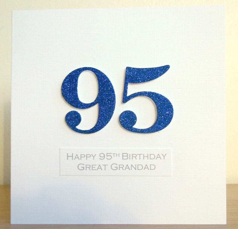 Handmade 95th Birthday Card, Personalized, Can Be Any Age or Colour ... Handmade 95th Birthday Card, Personalized, Can Be Any Age or Colour ...
