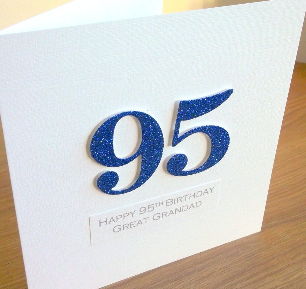 Handmade 95th Birthday Card, Personalized, Can Be Any Age or Colour ...