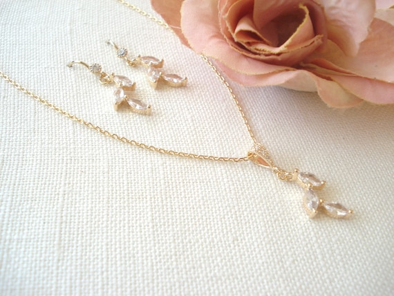 Garden Wedding...gold Leaf Jewelry Sets...bridesmaid Gift - Etsy