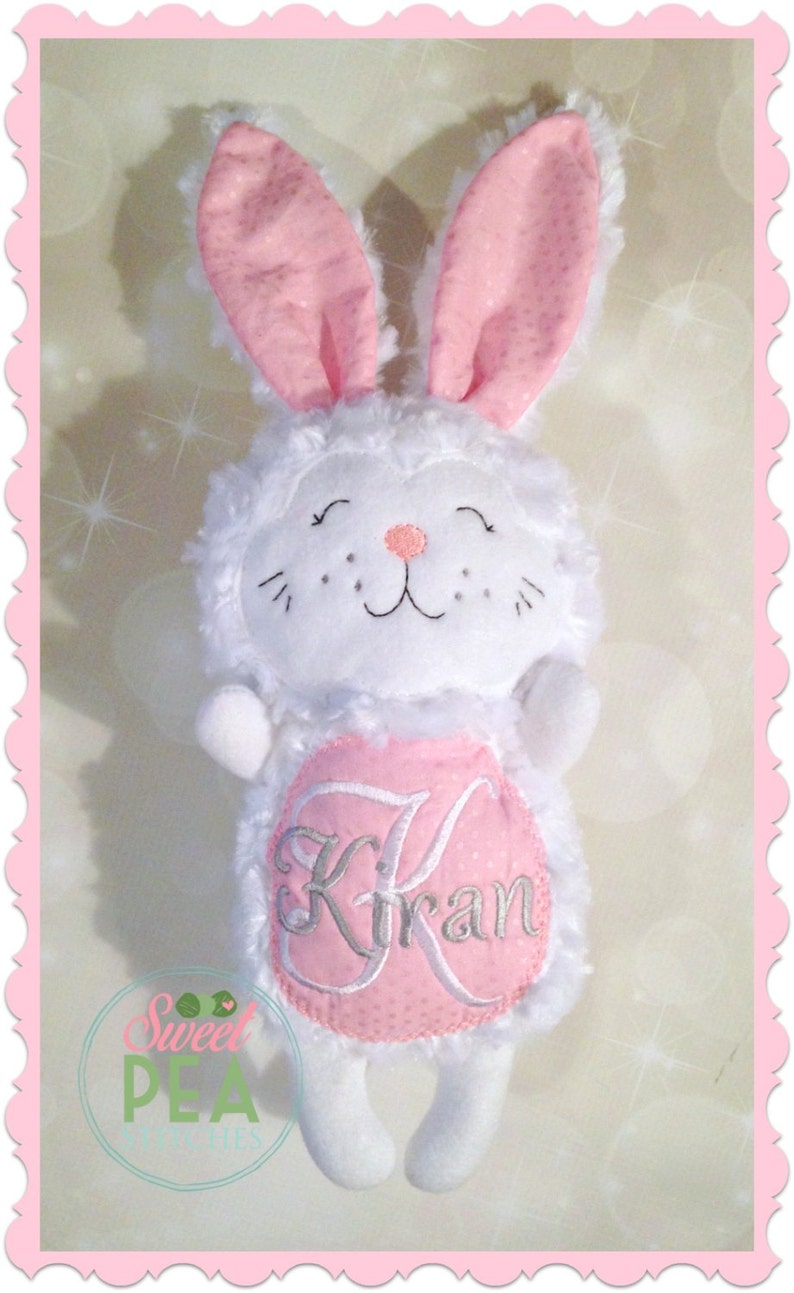 Stuffed animal bunny personalized plush bunny embroidered | Etsy