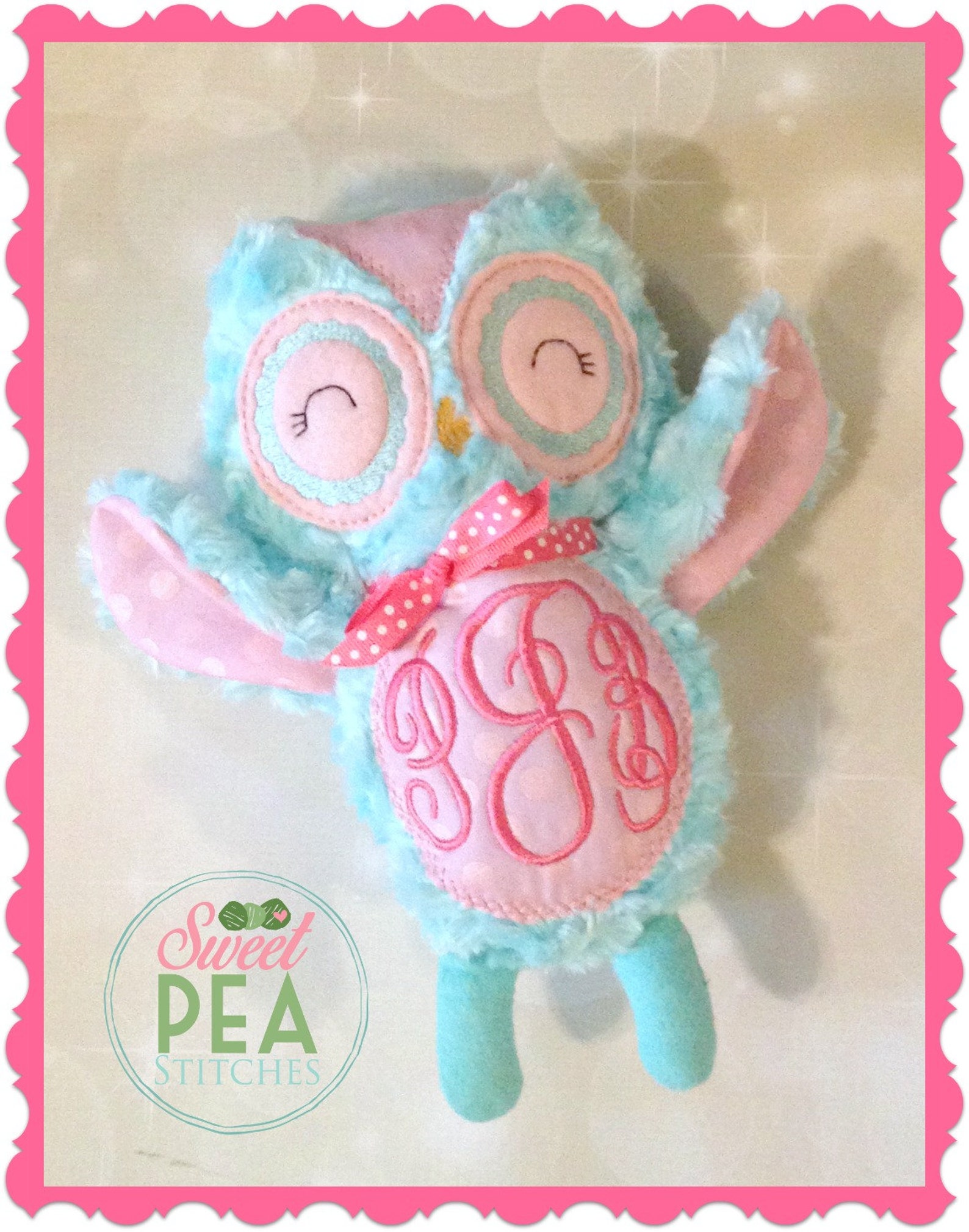 Personalized Owl Stuffie Stuffed Animal Monogram Owl | Etsy
