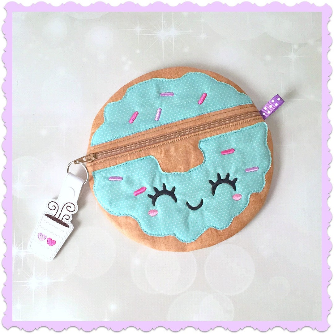 Donut Zipper Bag Doughnut Pouch Zippered Bag Coin Purse Sunglasses Case ...
