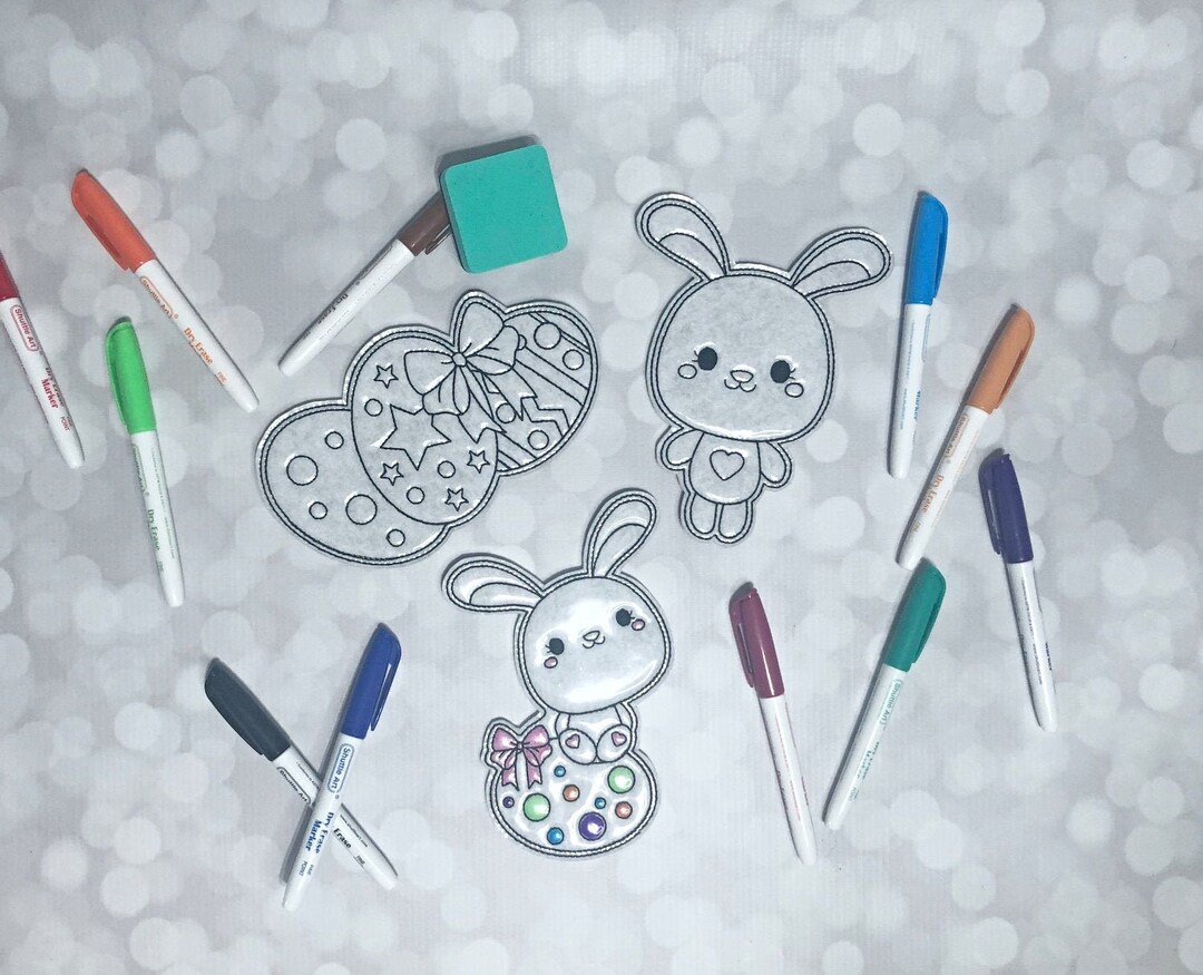 Easter Coloring Kit Dry Erase Coloring Play Set - Etsy