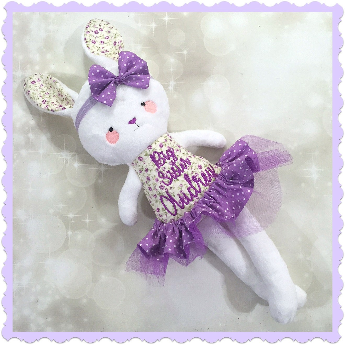 Plush Bunny Stuffed Animal Personalized Bunny Monogram | Etsy