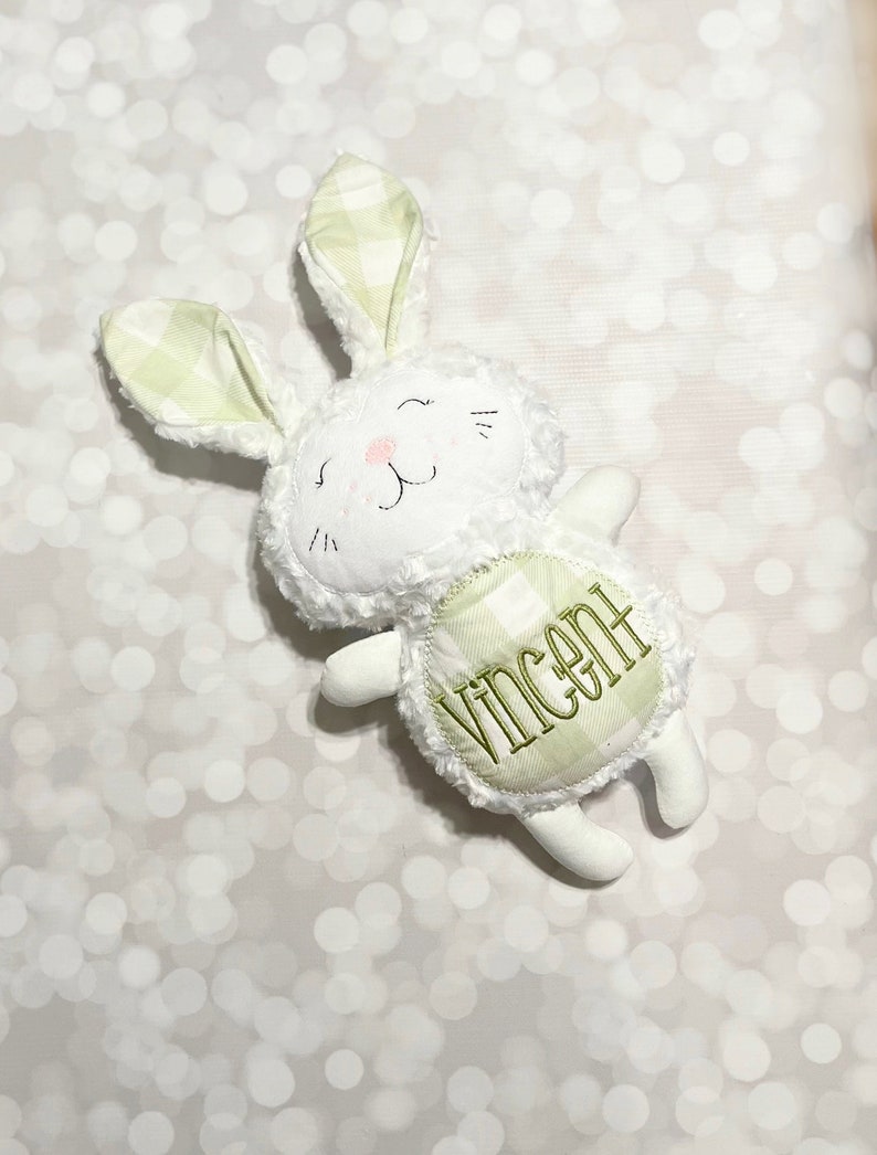 Stuffed Animal Bunny Personalized Plush Bunny Embroidered - Etsy