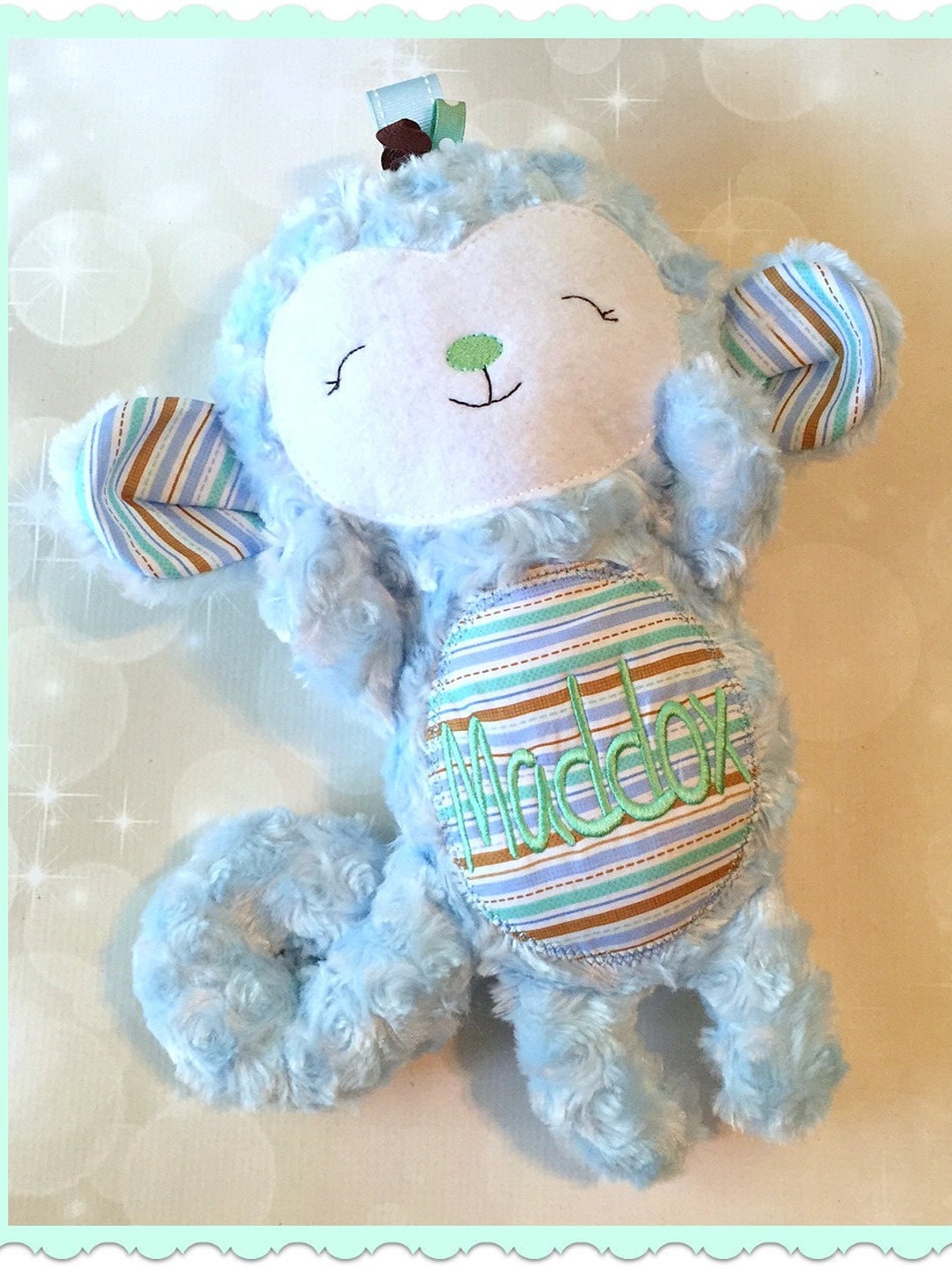 Personalized Plush Monkey Stuffed Animal Monkey Monkey Stuffie ...