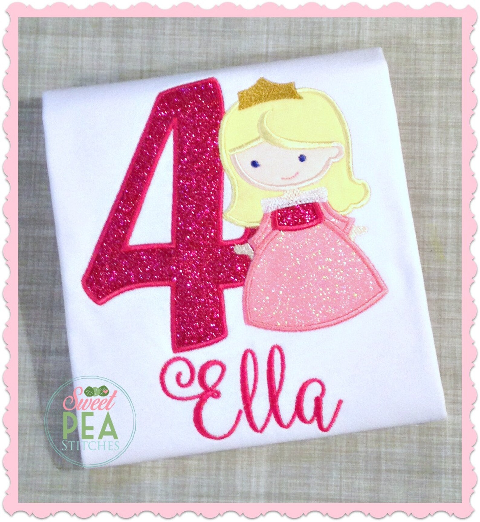 Girls Princess Birthday Shirt Girls Embroidered Shirt | Etsy