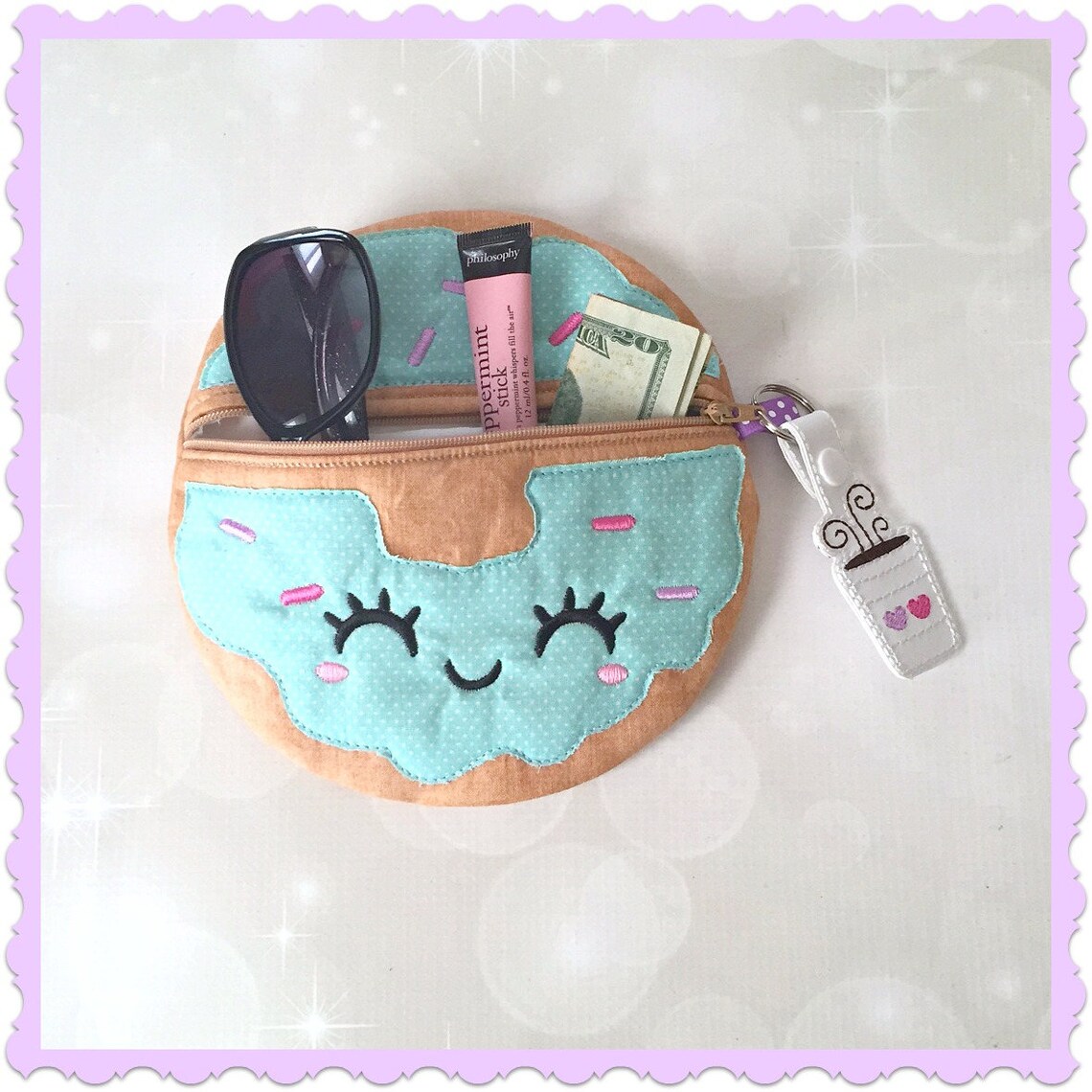 Donut Zipper Bag Doughnut Pouch Zippered Bag Coin Purse | Etsy