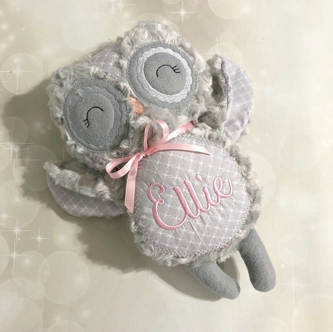 Personalized Owl Stuffie Stuffed Animal Monogram Owl Plush Owl ...