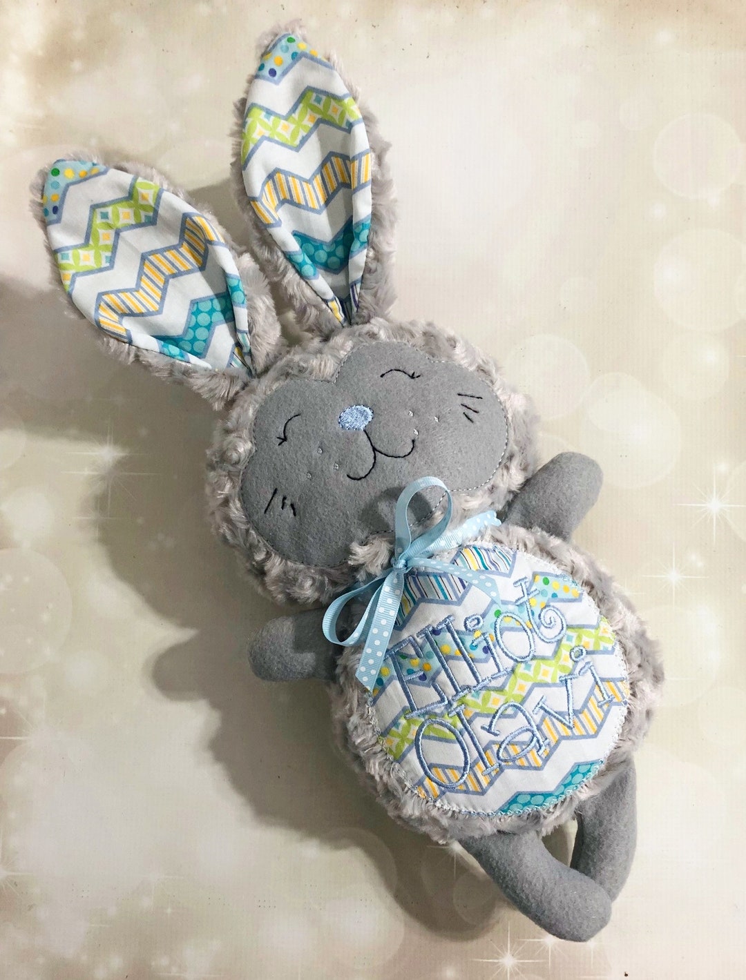 Plush Bunny Personalized Bunny Birth Stats Bunny Personalized Gifts New ...