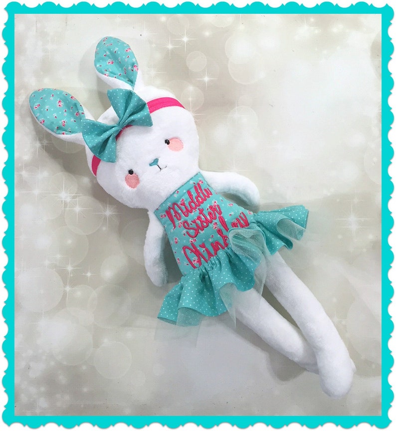 Plush Bunny Stuffed Animal Personalized Bunny Monogram - Etsy