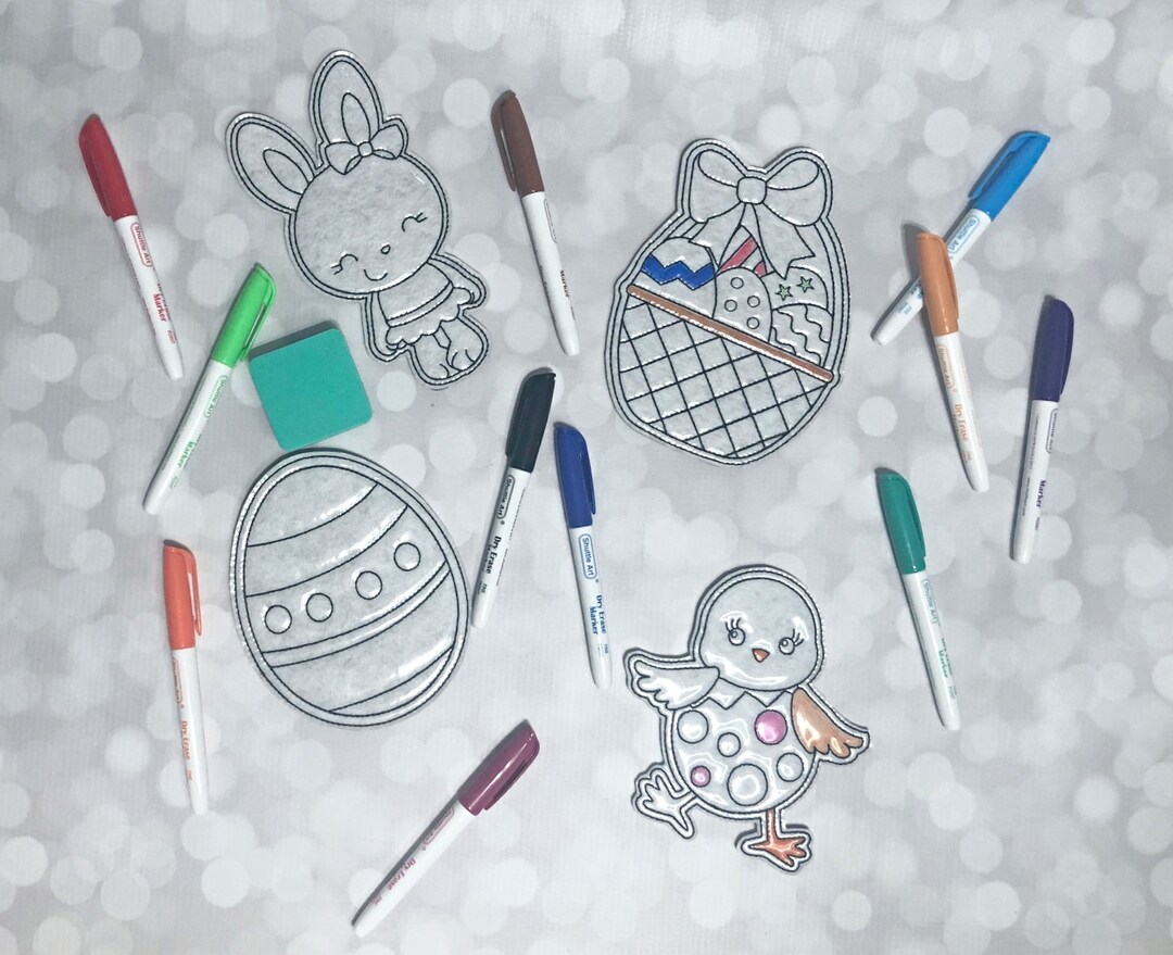 Easter Coloring Kit Dry Erase Coloring Play Set - Etsy