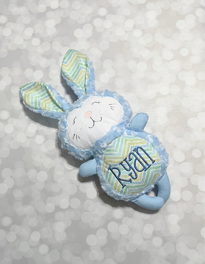 Stuffed Animal Bunny Personalized Plush Bunny Embroidered - Etsy