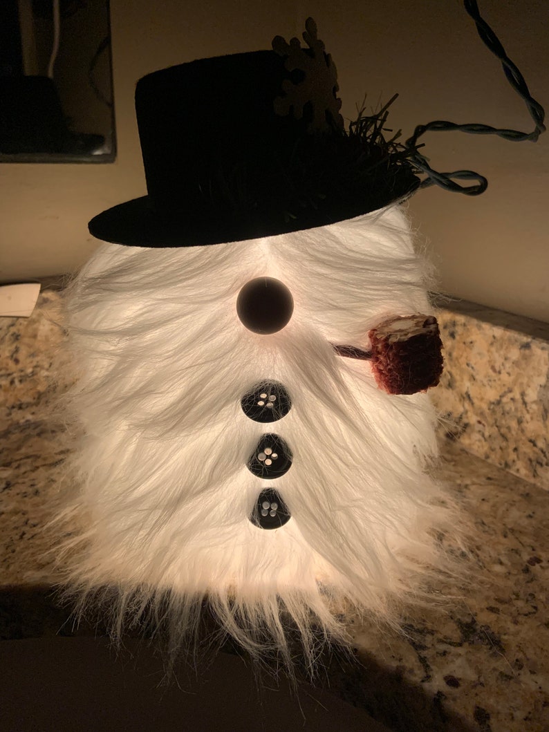 Snowman Gnome Lights up Real Corn Cob Pipe - Etsy