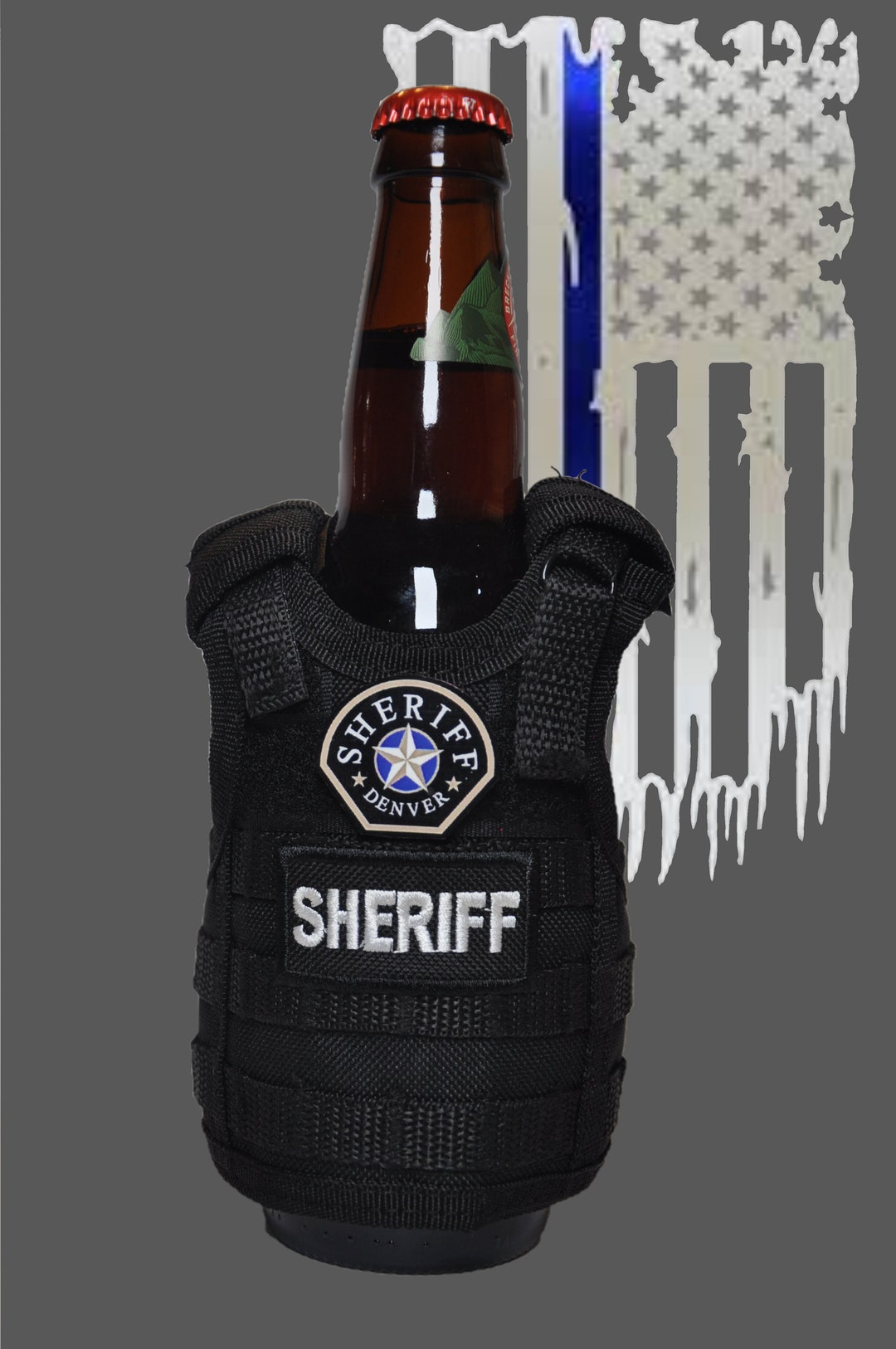 Sheriff Miniature Tactical Vest Bottle Insulator. Customize for Your ...