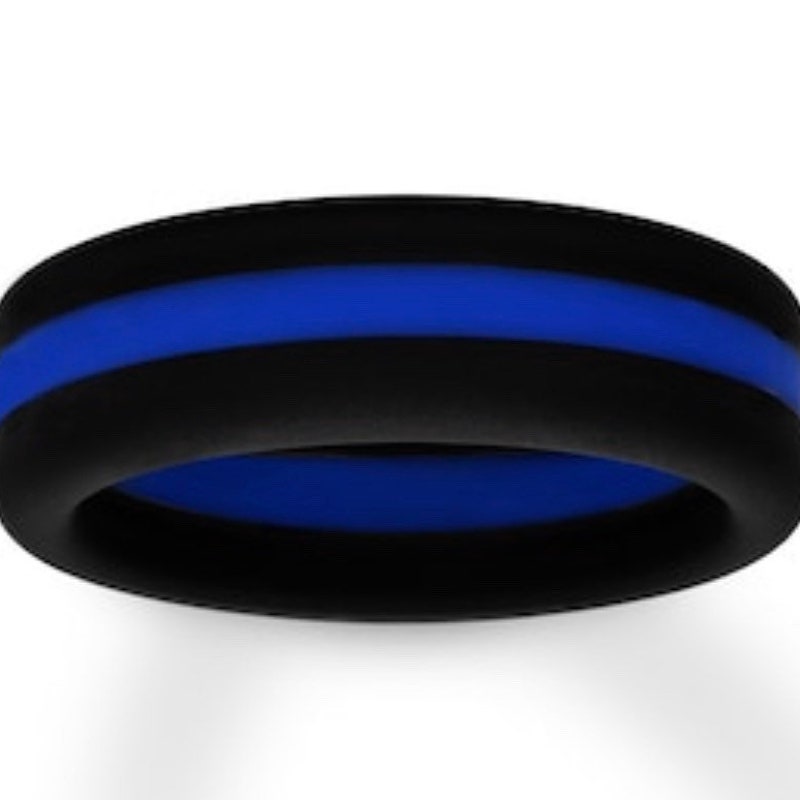 Silicone Thin Blue Line Ring Women - Etsy