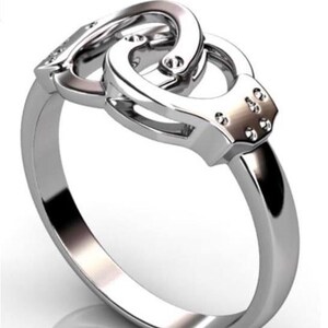 Police Gift Sterling Silver Handcuff Ring - Etsy