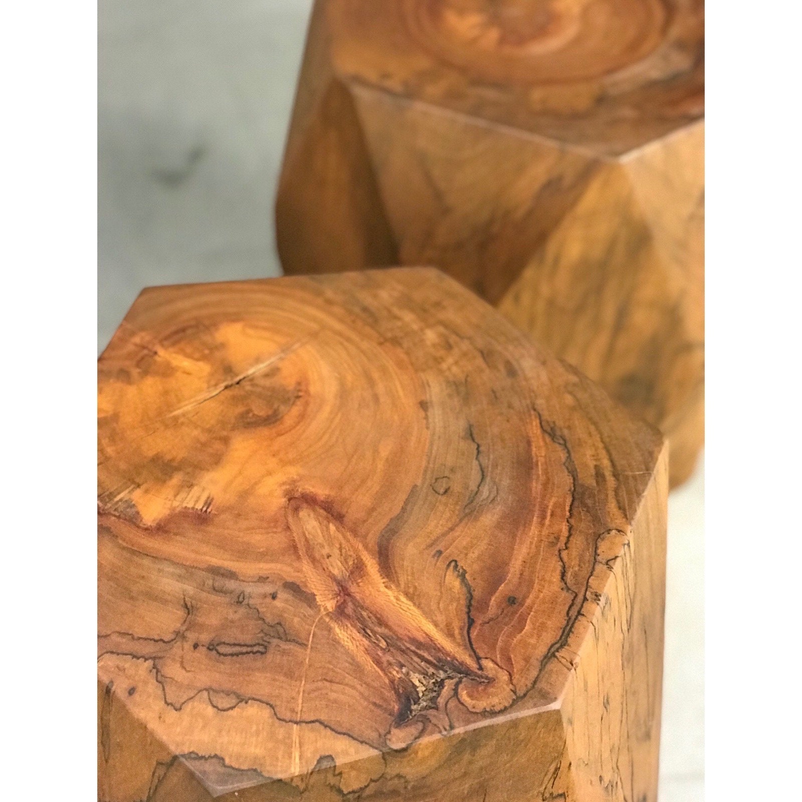 Custom Handmade Bespoke Wood Stump Stool Table Plant Stand - Etsy