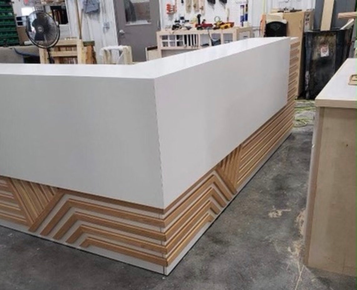 Custom Handmade Bespoke Reception Desk Hostess Stand Cash Wrap - Etsy