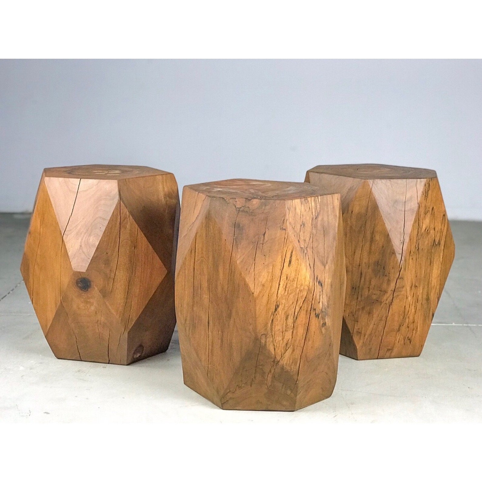 Custom Handmade Bespoke Wood Stump Stool Table Plant Stand - Etsy