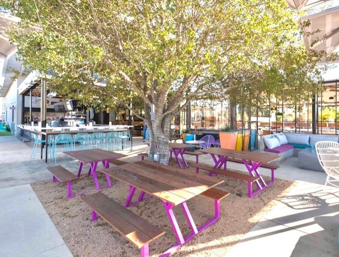 Custom Handmade Bespoke ADA Commercial Restaurant Picnic Dining Table ...