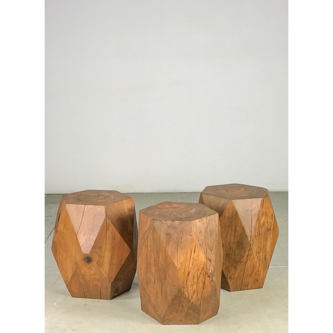 Custom Handmade Bespoke Wood Stump Stool Table Plant Stand - Etsy