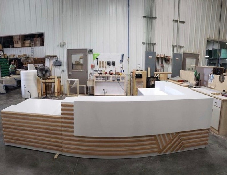 Custom Handmade Bespoke Reception Desk Hostess Stand Cash Wrap Retail ...