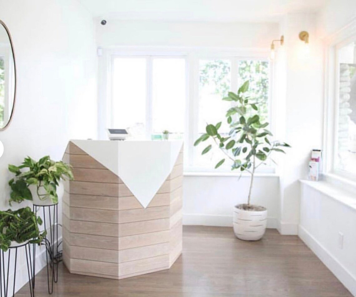 Custom Handmade Bespoke Reception Desk Hostess Stand Cash Wrap | Etsy