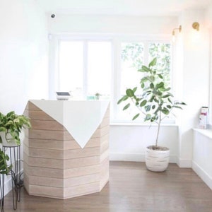 Custom Handmade Bespoke Reception Desk Hostess Stand Cash Wrap Retail ...