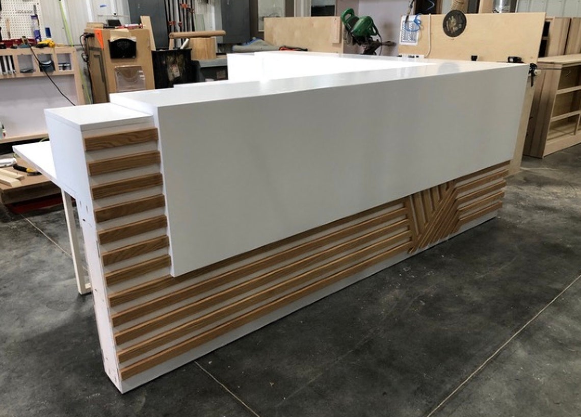 Custom Handmade Bespoke Reception Desk Hostess Stand Cash Wrap - Etsy