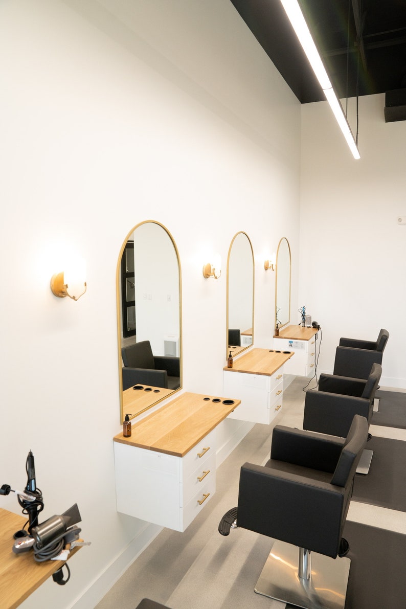 Custom Handmade Bespoke Salon Styling Station Salon Stylist Work ...