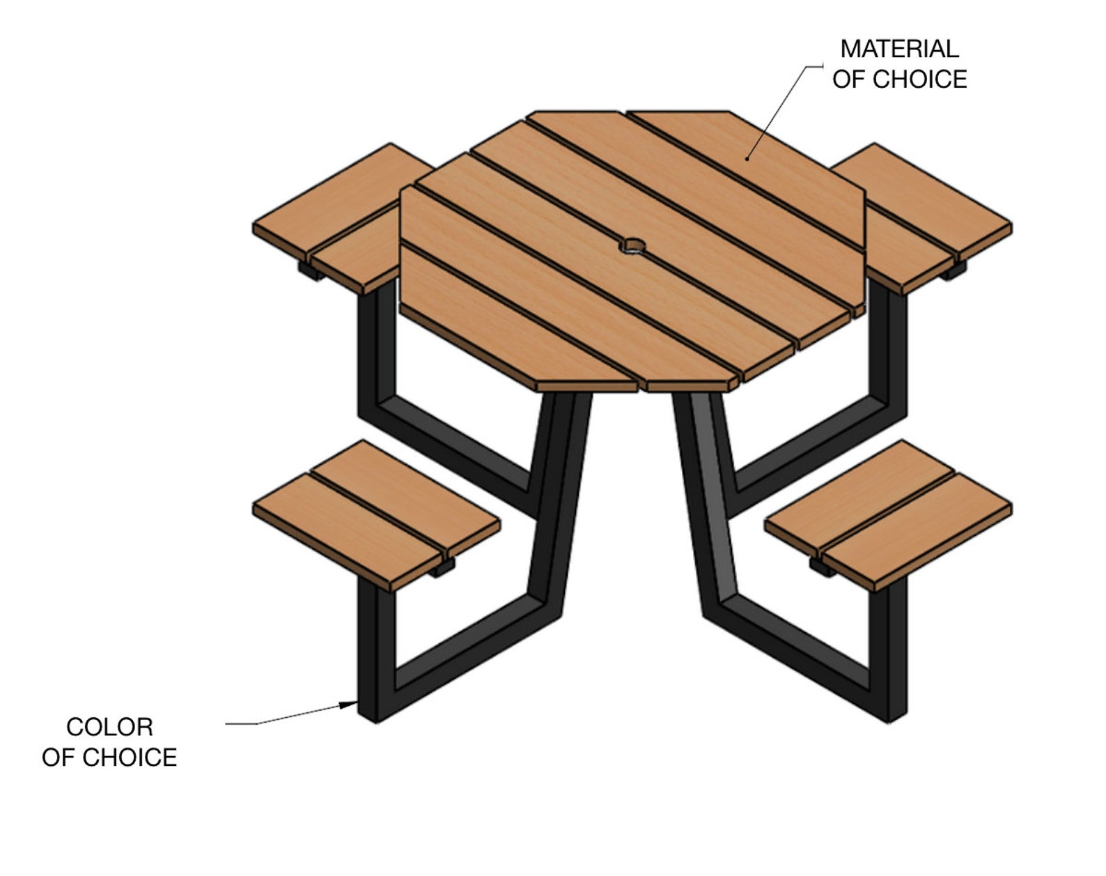Custom Handmade Bespoke ADA Commercial Restaurant Picnic Table 4 Seater ...