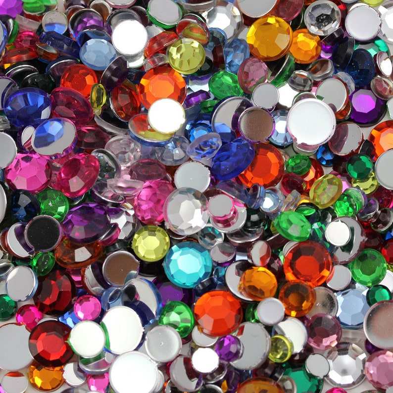 2000 Pcs Acrylic Rhinestones in Bulk Flat Back Acrylic Gems | Etsy