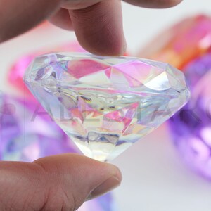 2PCS Large 60mm Plastic Diamonds AB 2 23/64 Coating Table Scatter ...