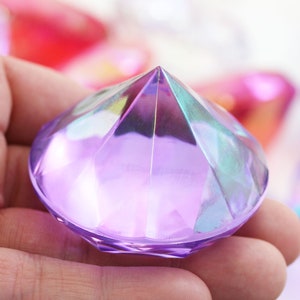 2PCS Large 60mm Plastic Diamonds AB 2 23/64 Coating Table Scatter ...