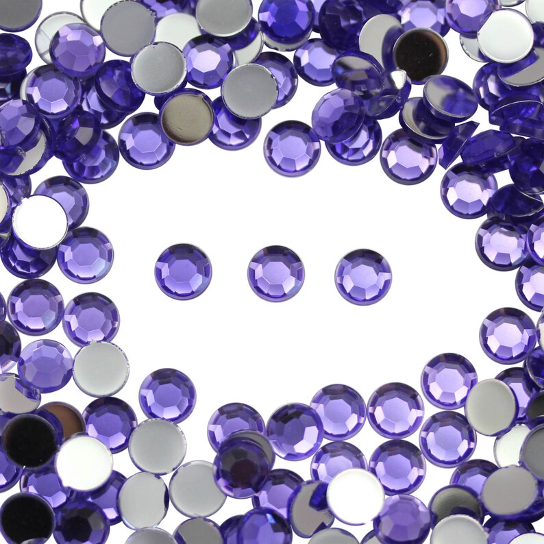 1000pcs Acrylic Rhinestones Flat Back Purple Violet - Etsy