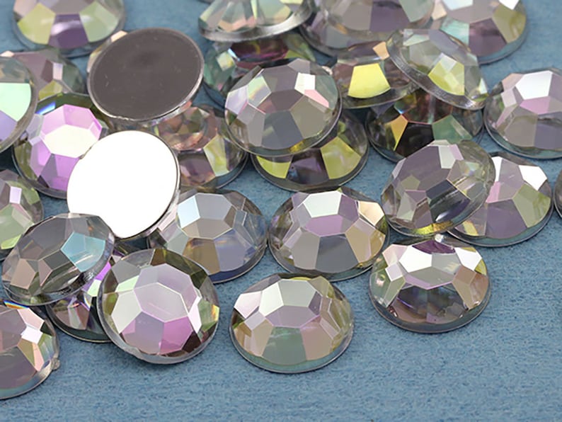 50pcs 15mm Flat Back Acrylic Rhinestones for Scrapbooking 19/32 ...